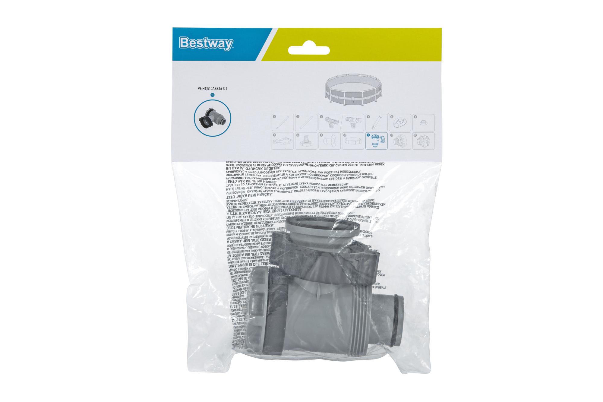 Vanne de régulation pièce de rechange Bestway®, gris clair pour piscines avec raccord 38 mm ...